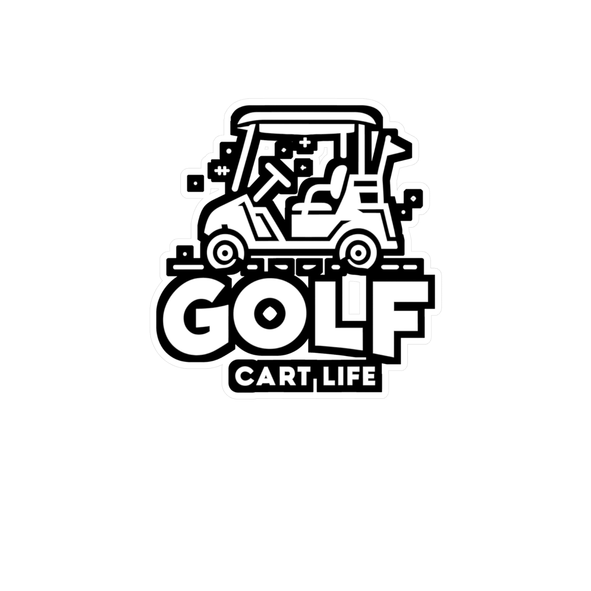Golf Cart Life - Golf Sticker for Car Window Wall Laptop Sticker. Wate ...